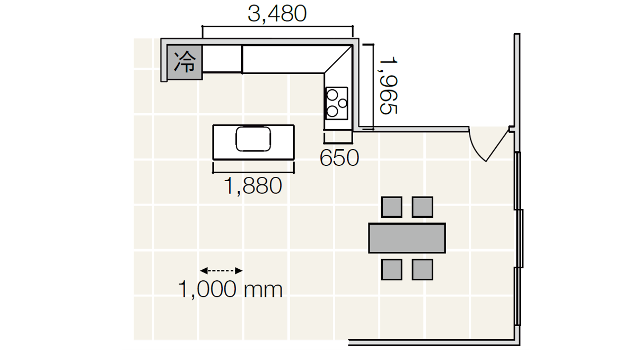 ウッディな床と木目のアイランドキッチン | いつかキッチンを選ぶ日に。｜クリナップ